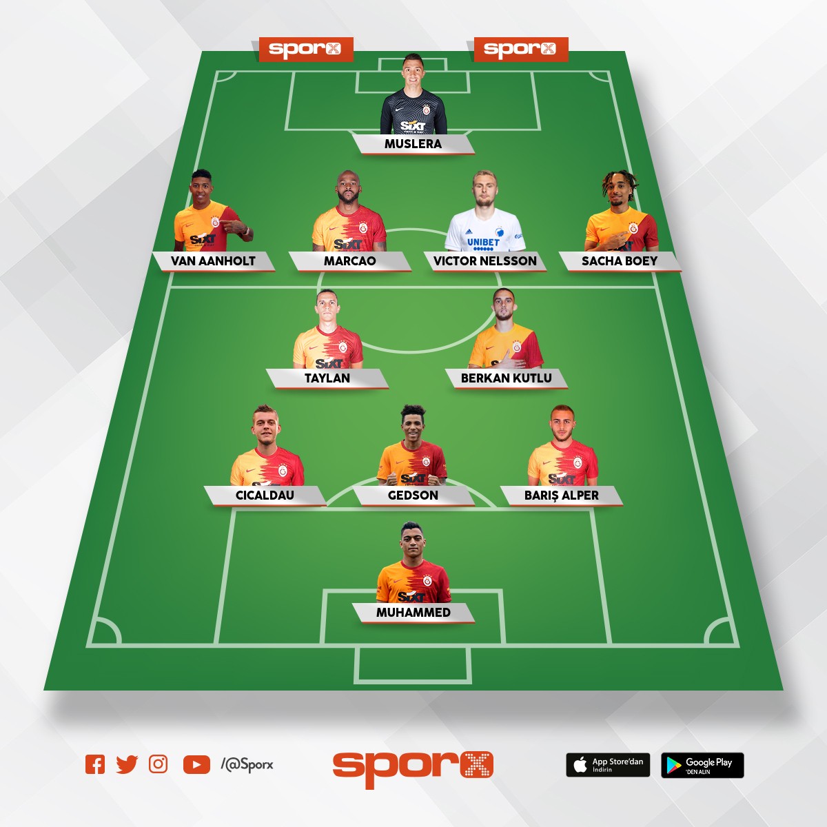 Galatasaray 11 Sporx İlk11